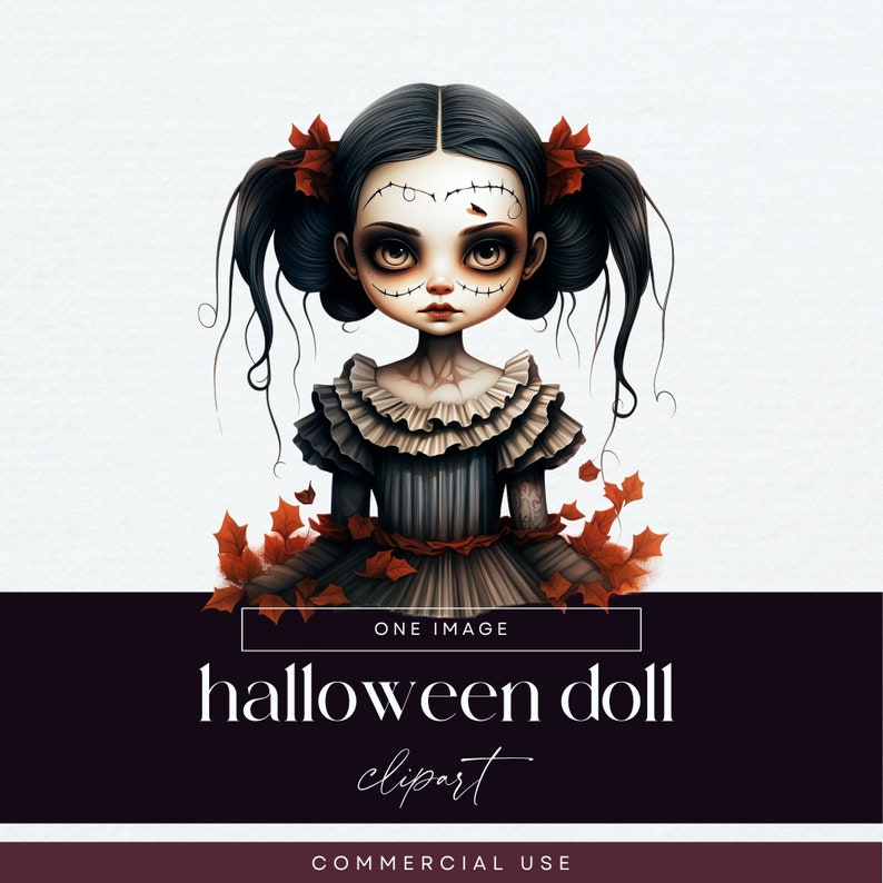 Halloween Doll Clipart, Transparent PNG, Scary Girl Invite Clip Art ...