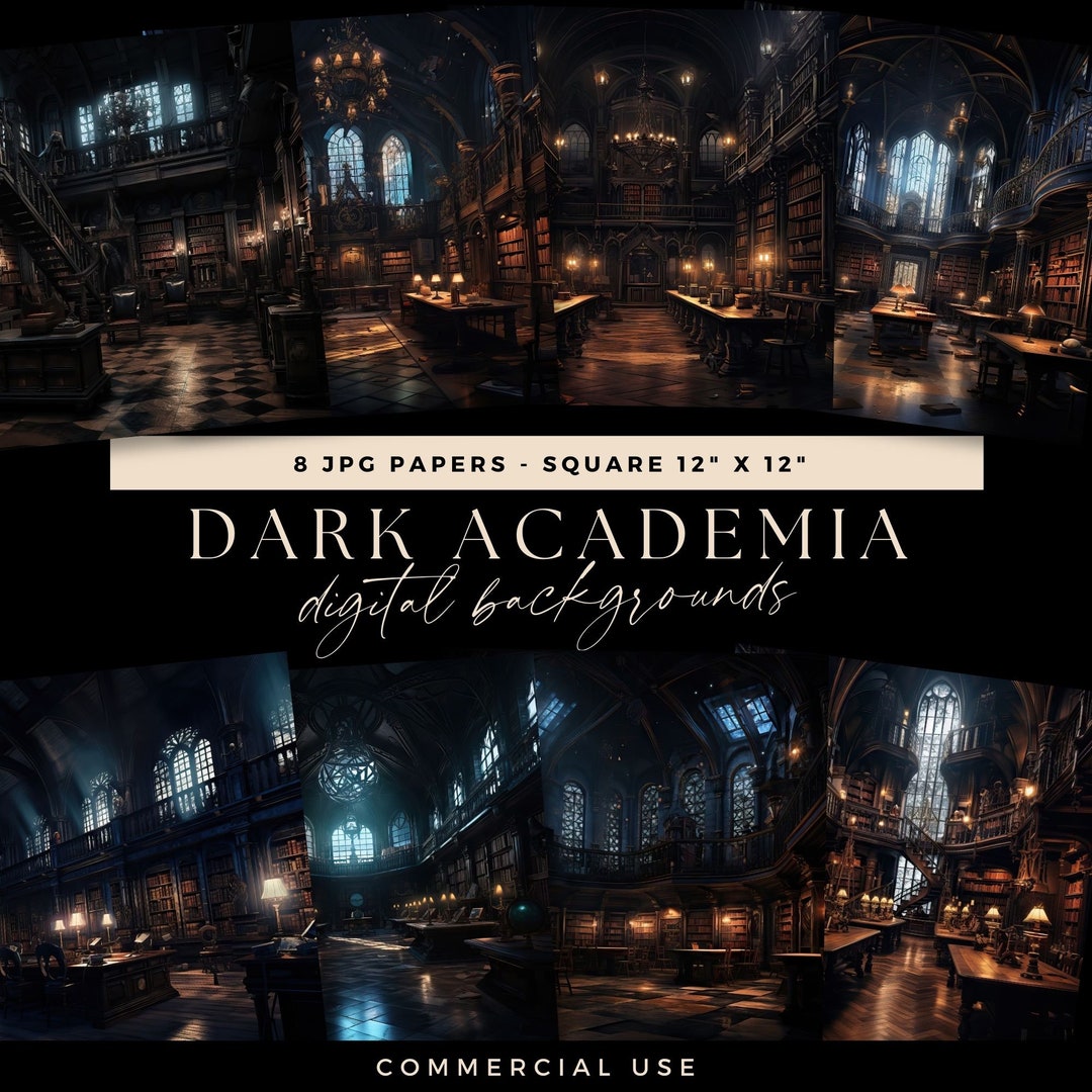 Dark Academia Digital Backdrop, Vintage Books Background, Reading Junk ...