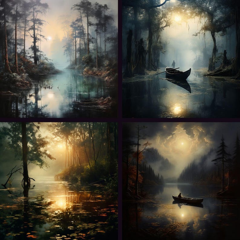 Lake Clearing Digital Backdrop, Nature Scene Background, Artist ...