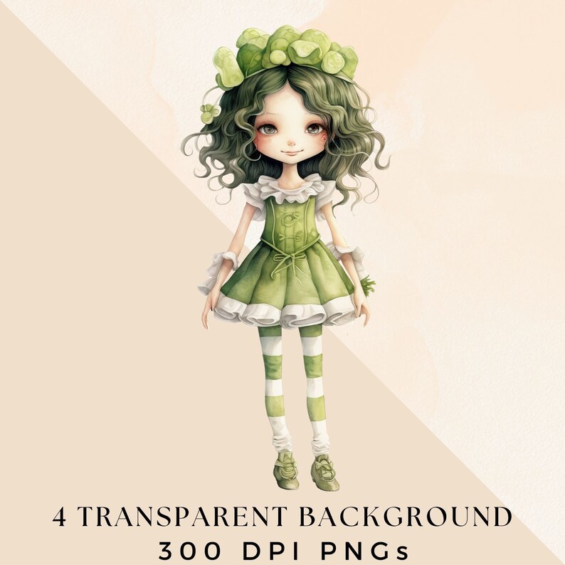 Spring Girl Clipart Pack PNG Watercolor Cute Springtime - Etsy