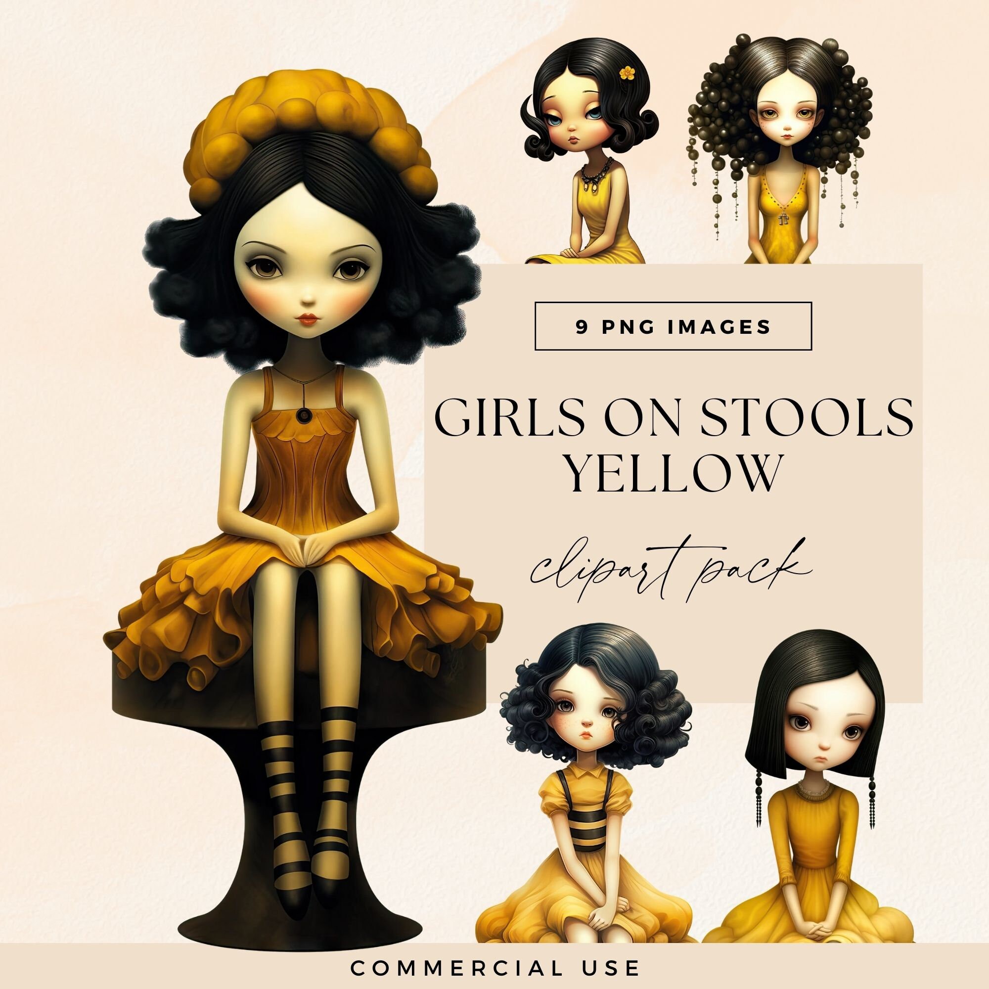 Gothic Doll Clipart, Transparent PNG, Creepy Girl Stool Clip Art, Junk ...