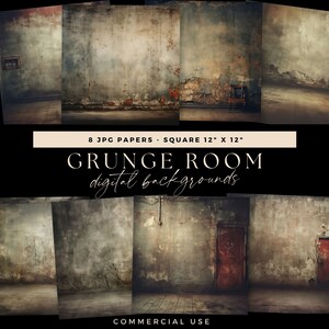 Grunge Studio Backdrop, Old Wall Digital Background, Urban Overlay ...