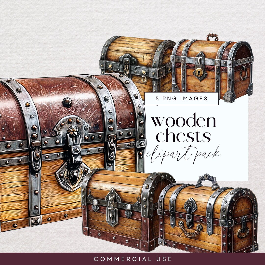 Treasure Chest Clipart, Wooden Chest Clip Art, Treasure Box Junk ...