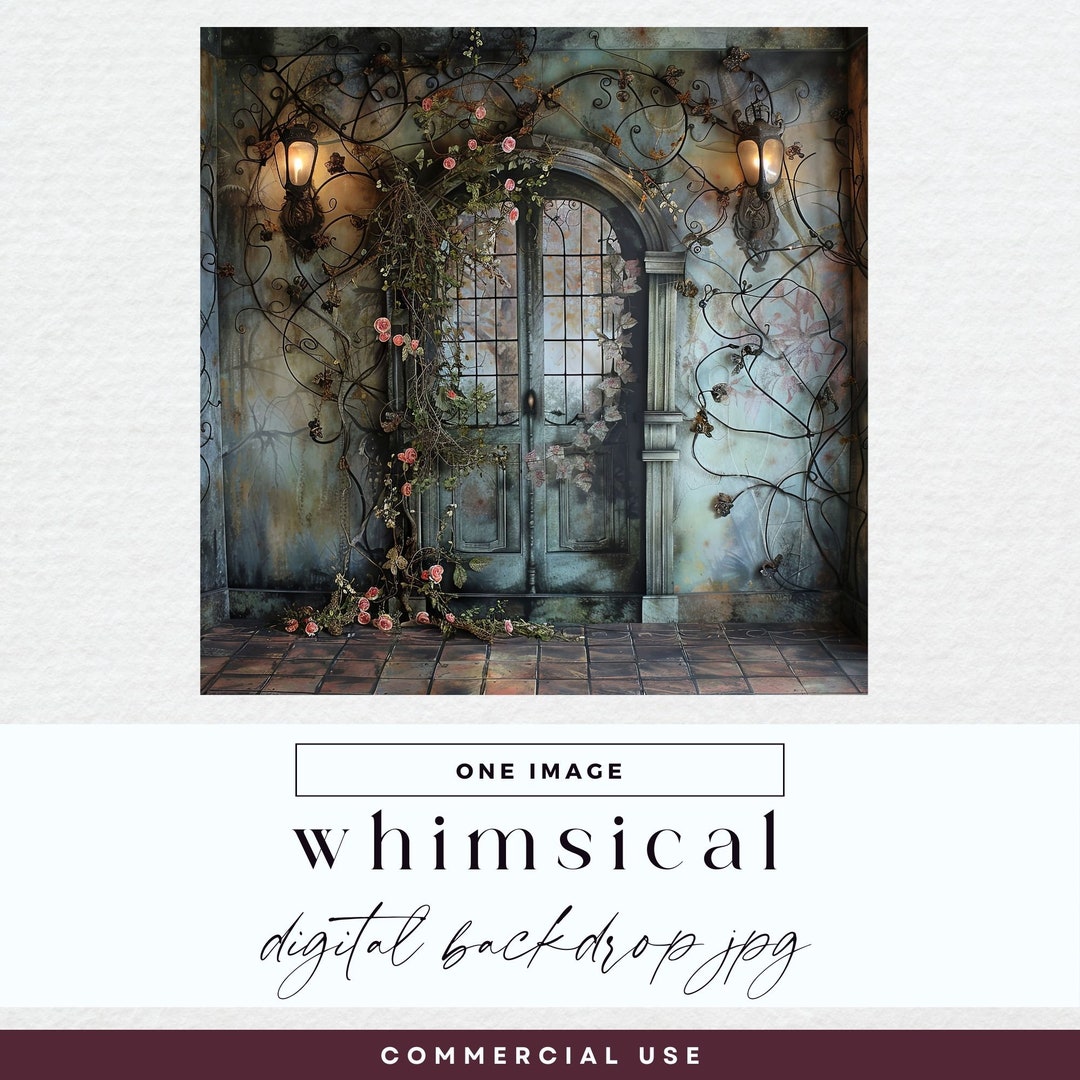 Whisical Blue Door Backdrop Digital, INSTANT DOWNLOAD, Whimsical ...