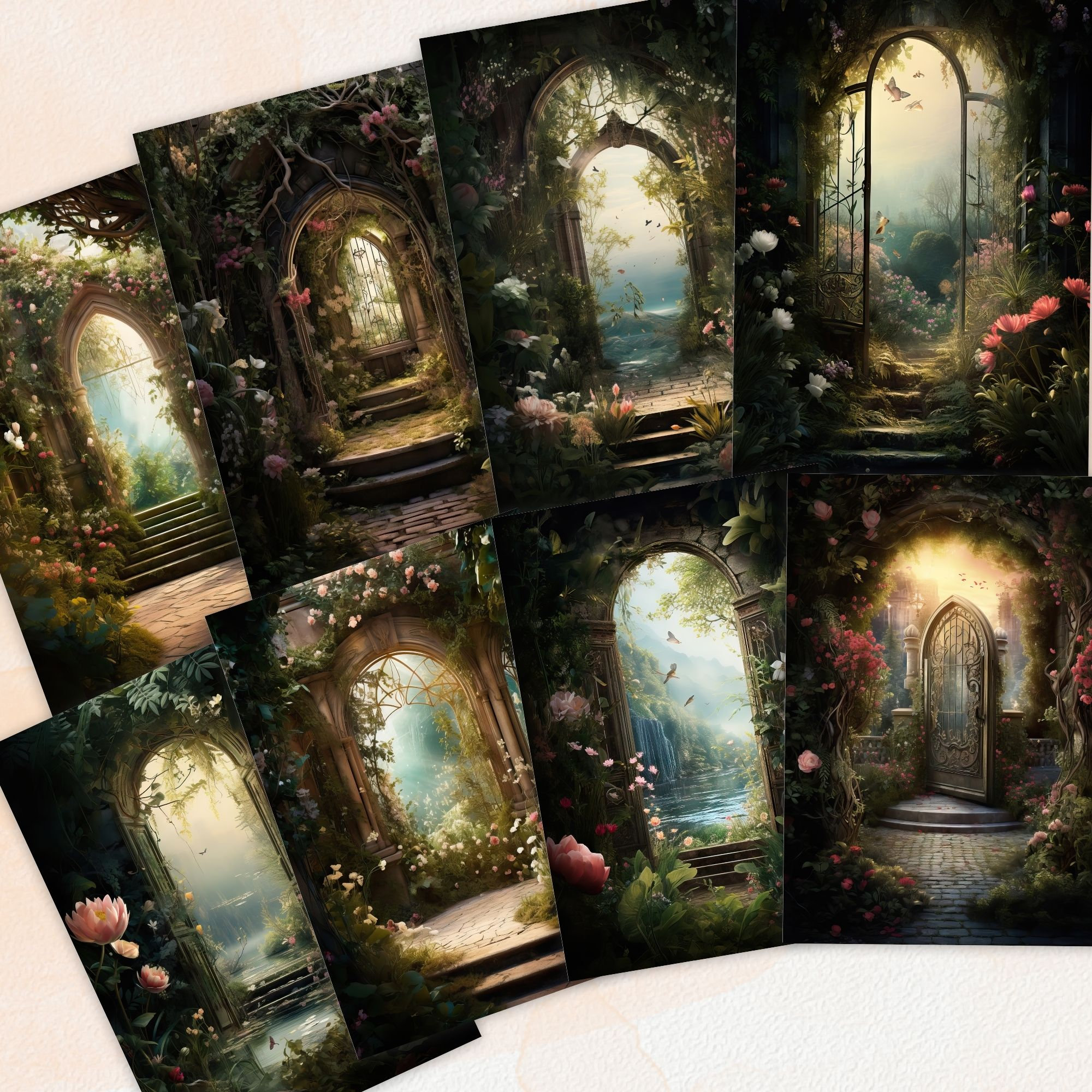 Secret Garden Backdrop, Magical Digital Papers, INSTANT DOWNLOAD ...