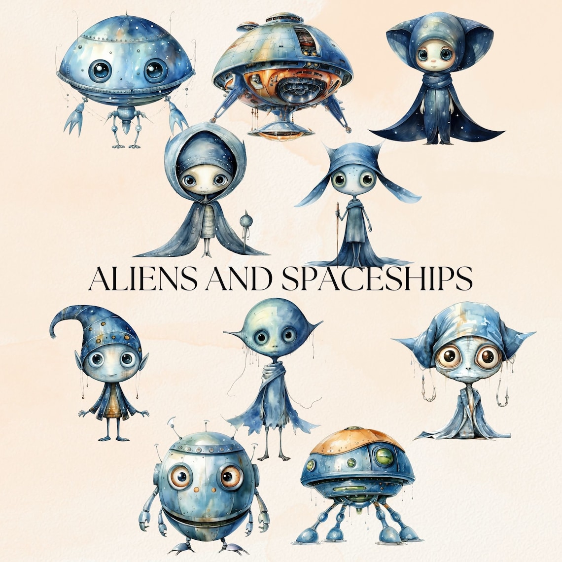Ufo Alien Clipart Pack, Spaceship Clip Art, Transparent Pngs, Outer ...
