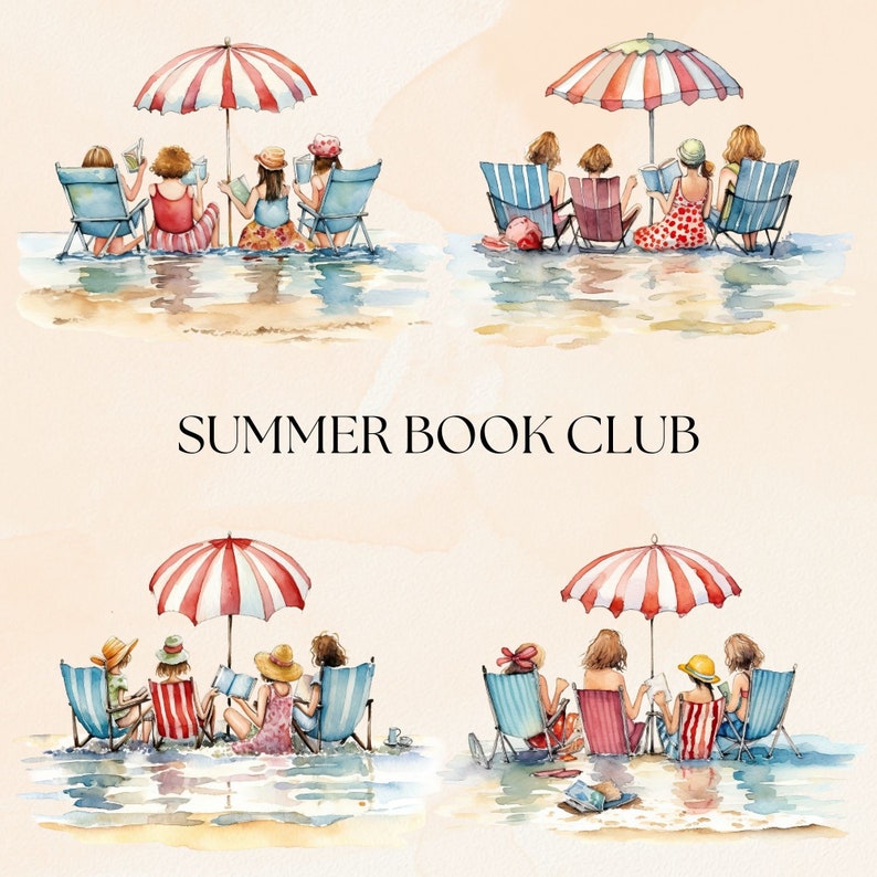 Summer Book Club Clipart Pack, Best Friend Book Pile, Library Clip Art ...