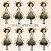 Boho Spring Girl Clipart Pack, PNG, Cute Floral Springtime Dolls Clip ...
