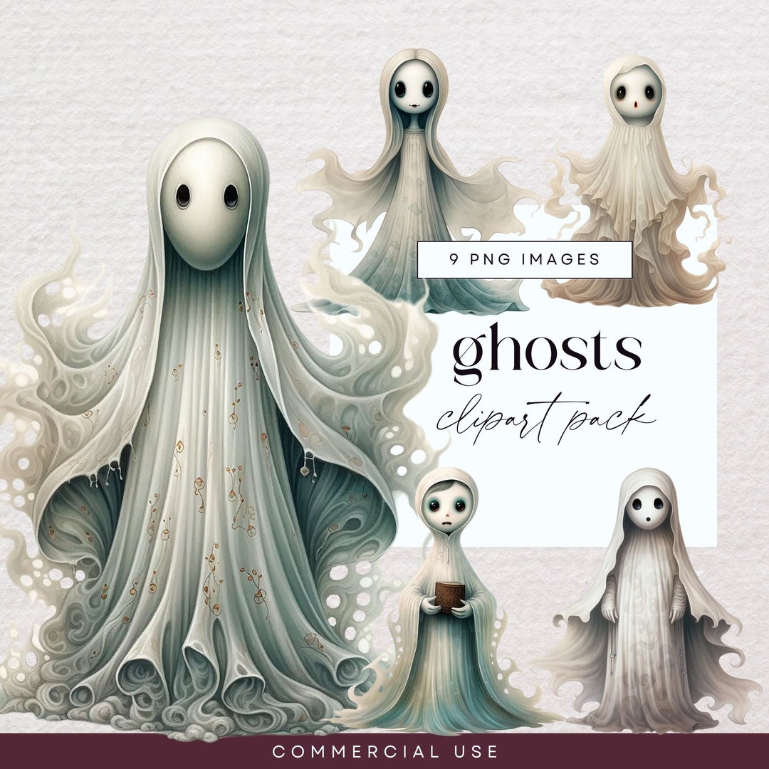 Halloween Ghost Clipart, Transparent PNG, Cute Ghost Clip Art, Spooky ...