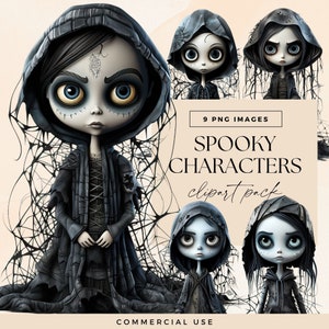 Cute Halloween Characters Clipart, Transparent Pngs, Trendy Spooky ...