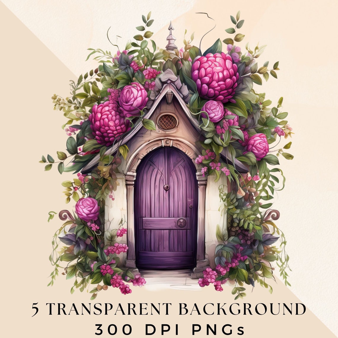 Fairy Door Clipart Bundle Secret Garden Clip Art Watercolour - Etsy
