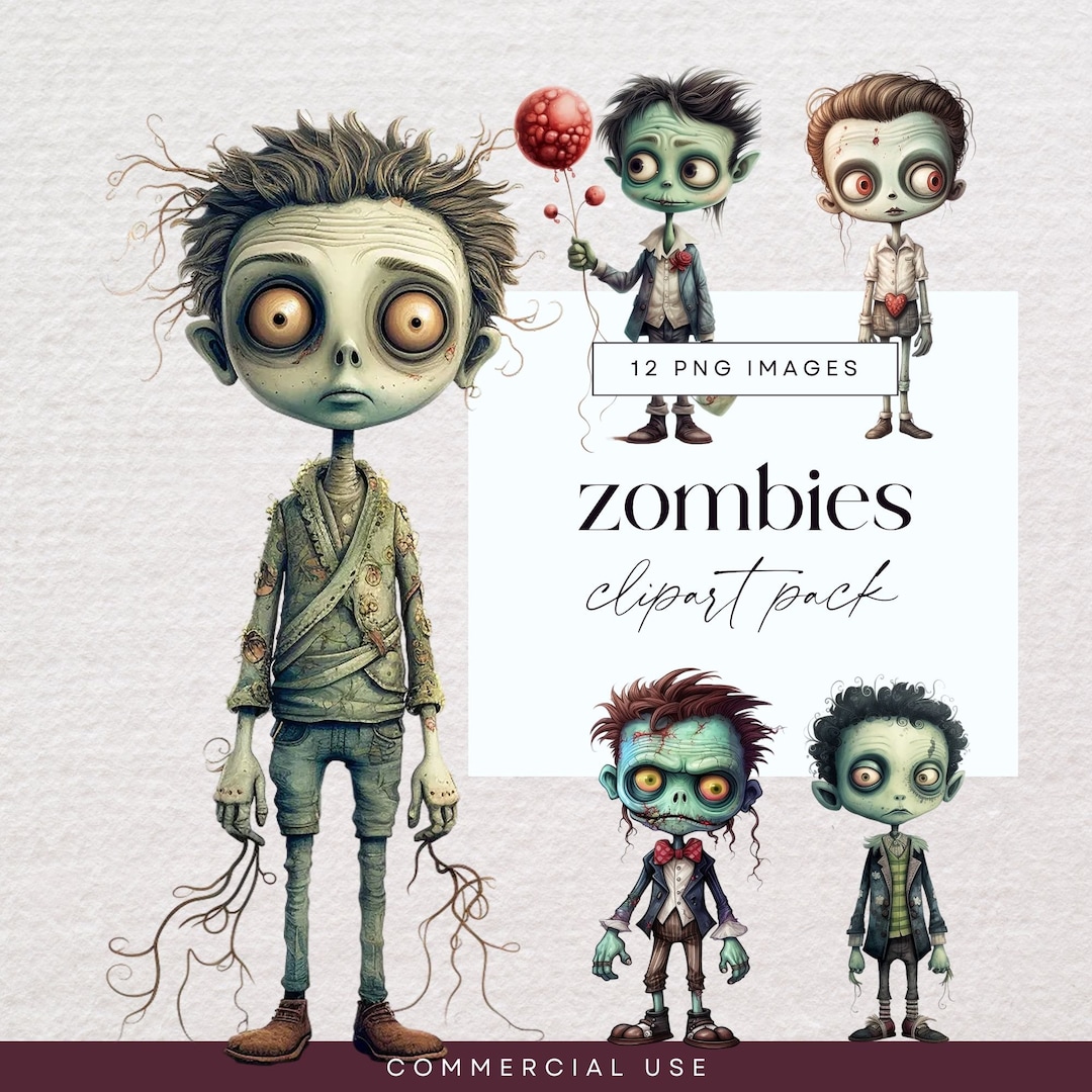 Zombie Clipart, Transparent PNG, Creepy Clip Art, Spooky Junk Journal ...