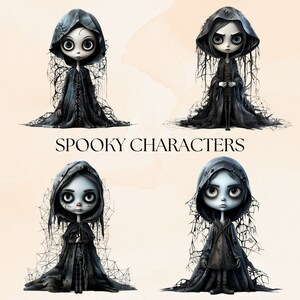 Cute Halloween Characters Clipart, Transparent Pngs, Trendy Spooky ...