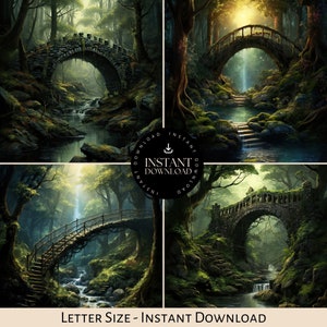 Forest Bridges Digital Download, Enchanted Background, Magical ...
