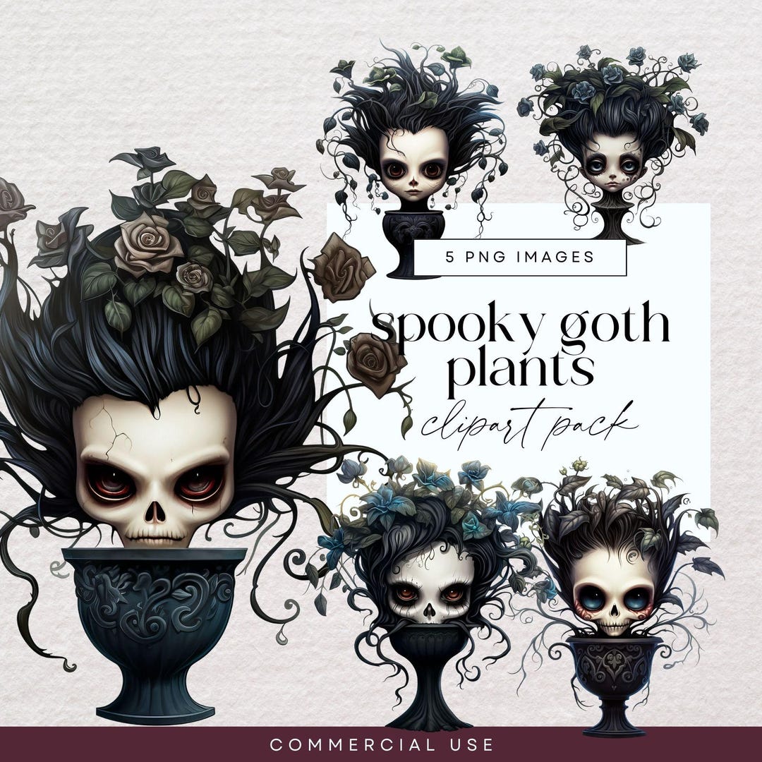 Spooky Halloween Plants Clipart, Transparent PNG, Gothic Party ...