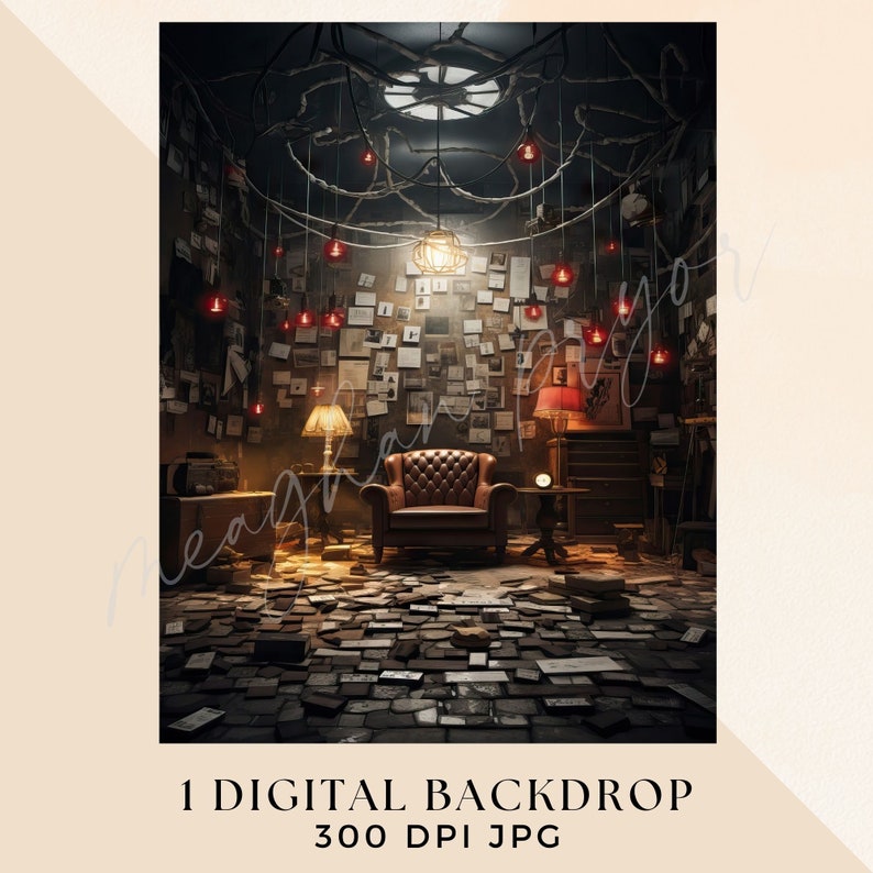 Basement Digital Backdrop, Escape Room Scene, Scrapbook, Grunge Dungeon ...