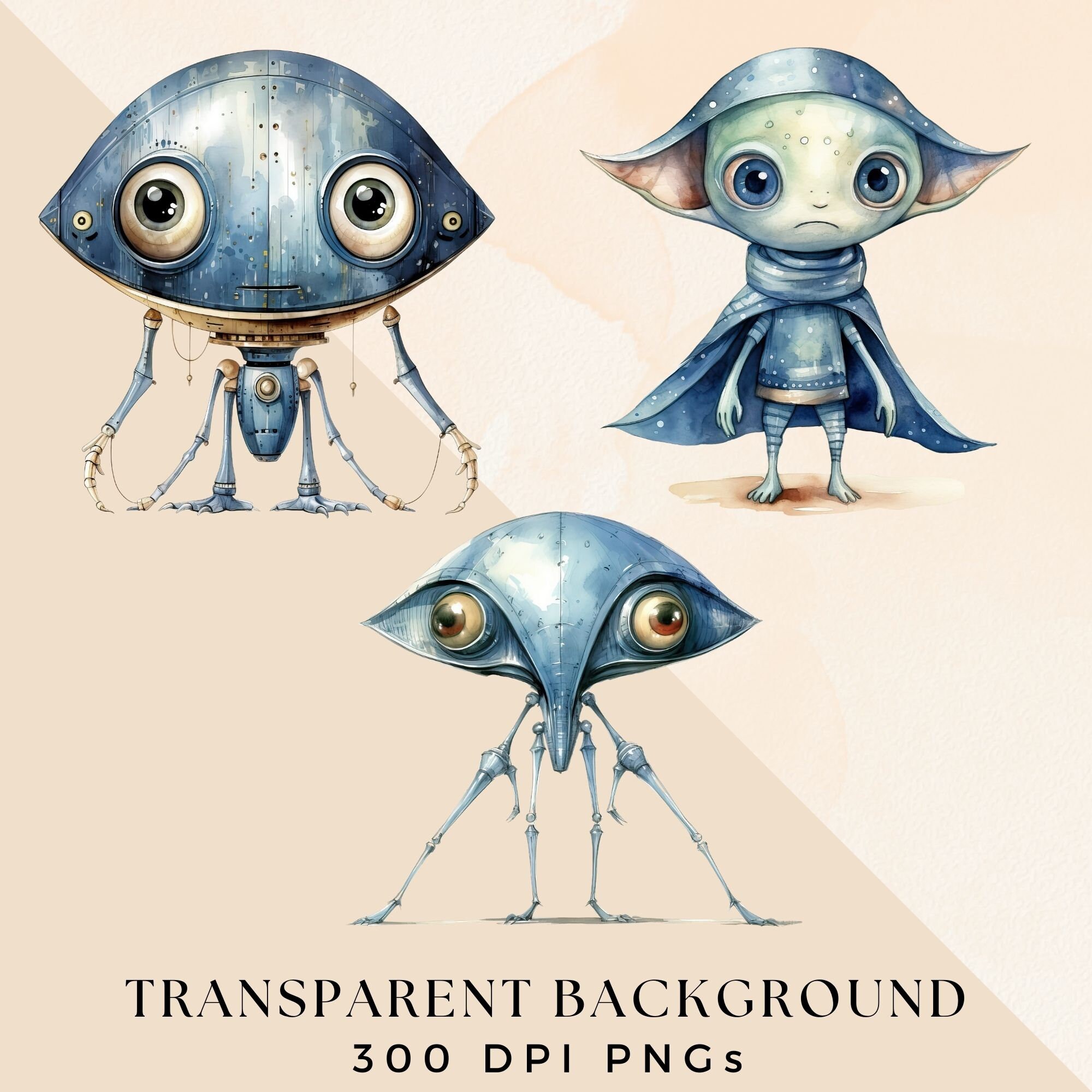 Ufo Alien Clipart Pack, Spaceship Clip Art, Transparent Pngs, Outer ...
