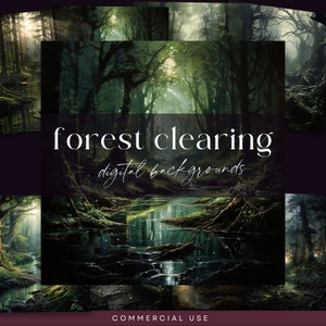 Forest Path Digital Backdrop, Nature Scene Background, Artist ...