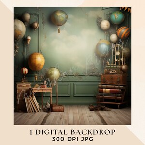 World Map Room Backdrop, Digital DOWNLOAD, Whimsical Quirky Photography ...