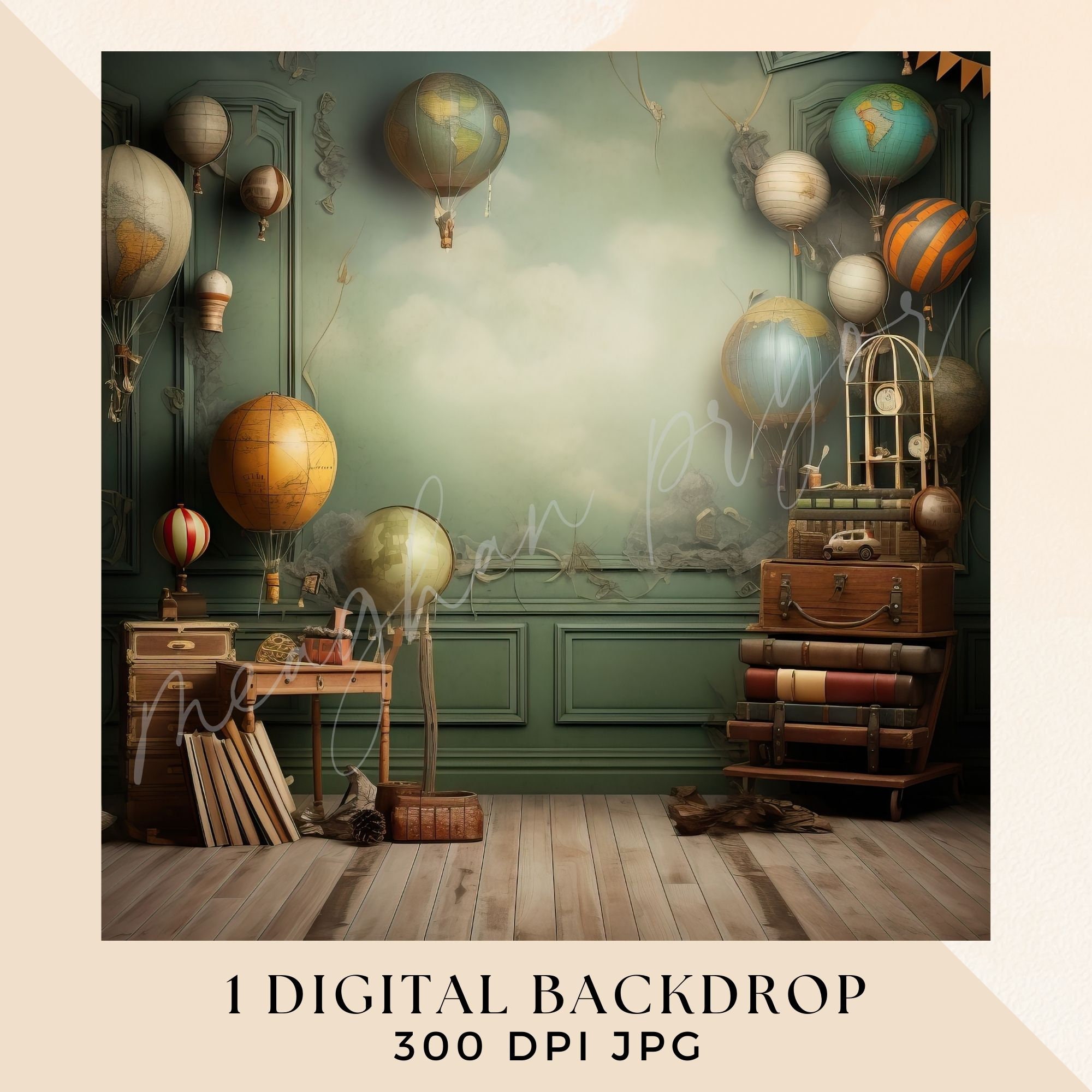 World Map Room Backdrop, Digital DOWNLOAD, Whimsical Quirky Photography ...