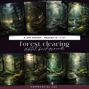 Forest Path Digital Backdrop, Nature Scene Background, Artist ...