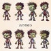 Clipart Bundle Zombie, Halloween Characters Clip Art Pack, Horror ...