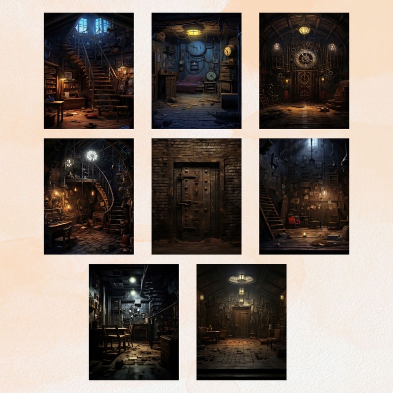 Basement Digital Backdrop Escape Room Scene Scrapbook - Etsy