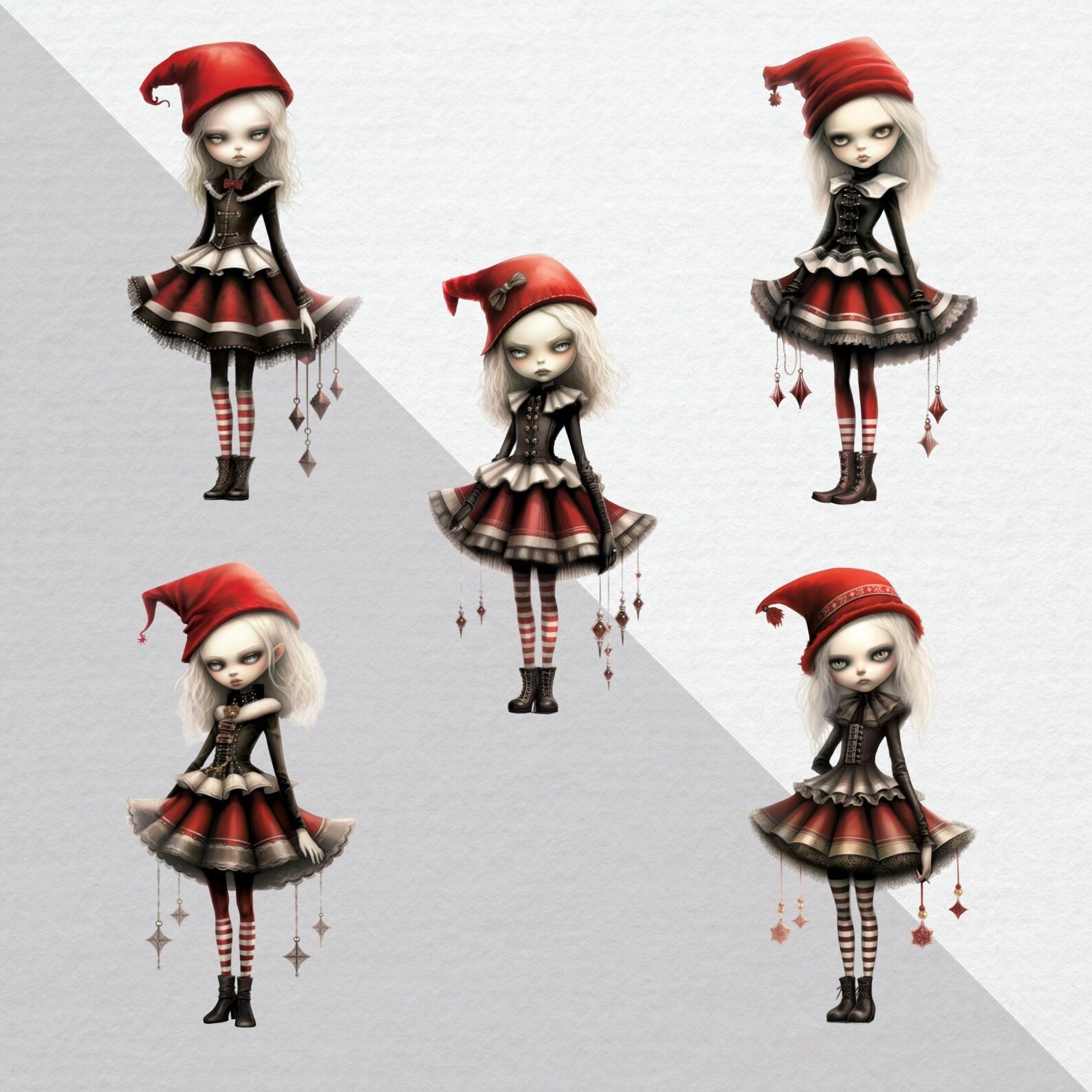 Crabby Christmas Girl Clipart, Funny Holiday PNG, Sassy Festive ...