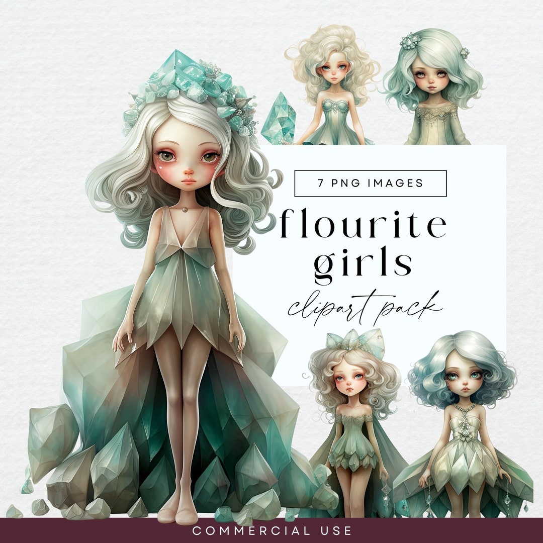 Fluorite Crystal Girl Clipart, Transparent Pngs, Fairytale Doll Clipart ...