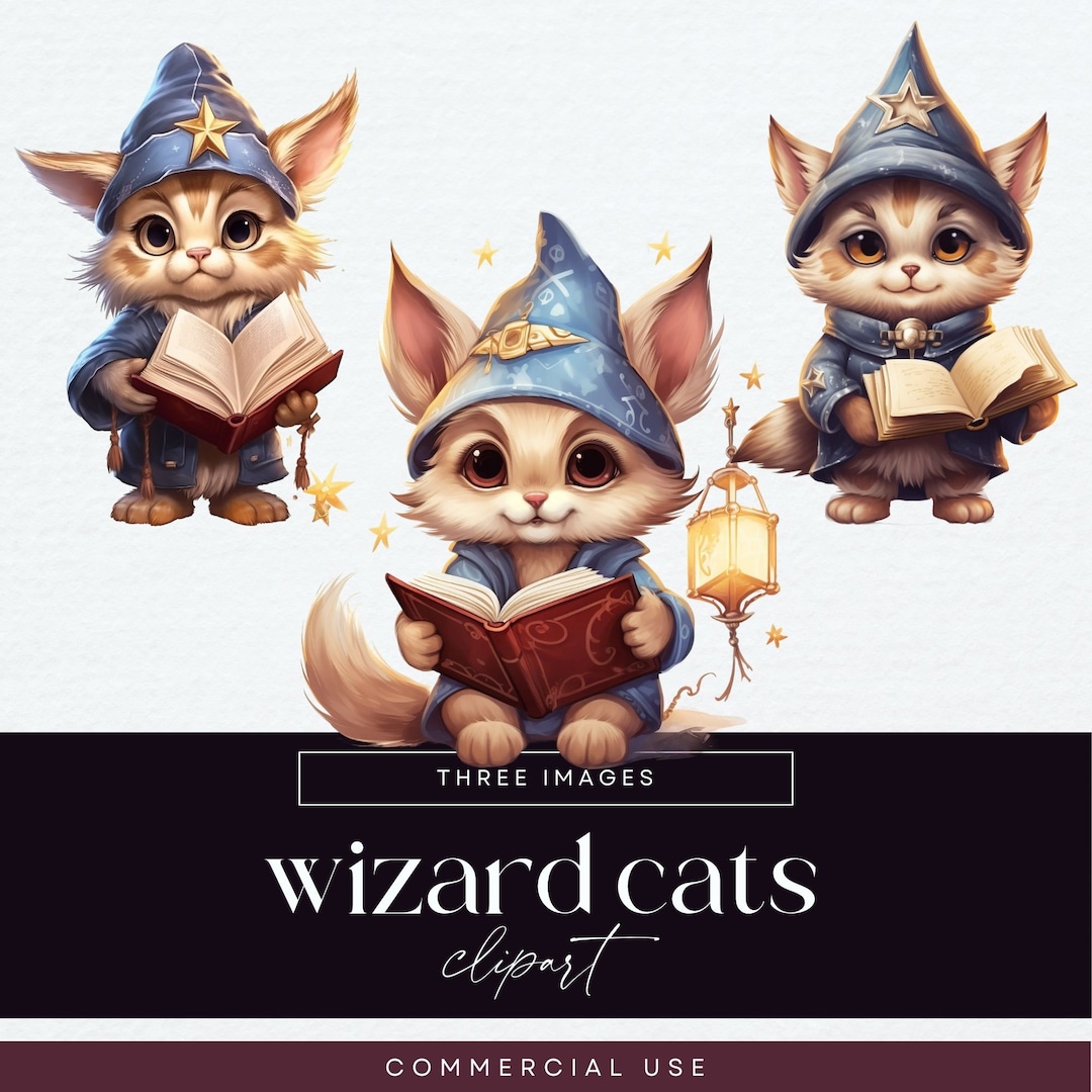 Wizard Cats Clipart, Transparent PNG, Magical Feline Creatures ...