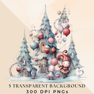 Christmas North Pole Clipart, Santa Cottage Clip Art, Winter House ...