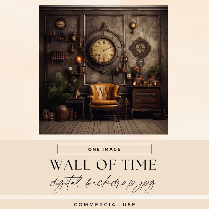 Wall of Time Room Backdrop, Digital DOWNLOAD, Whimsical Photography ...