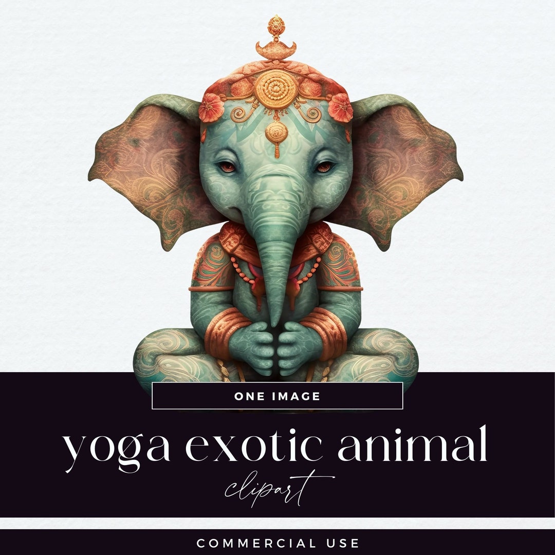 Mindful Yoga Clipart, Transparent PNG, Exotic Elephant Clip Art ...