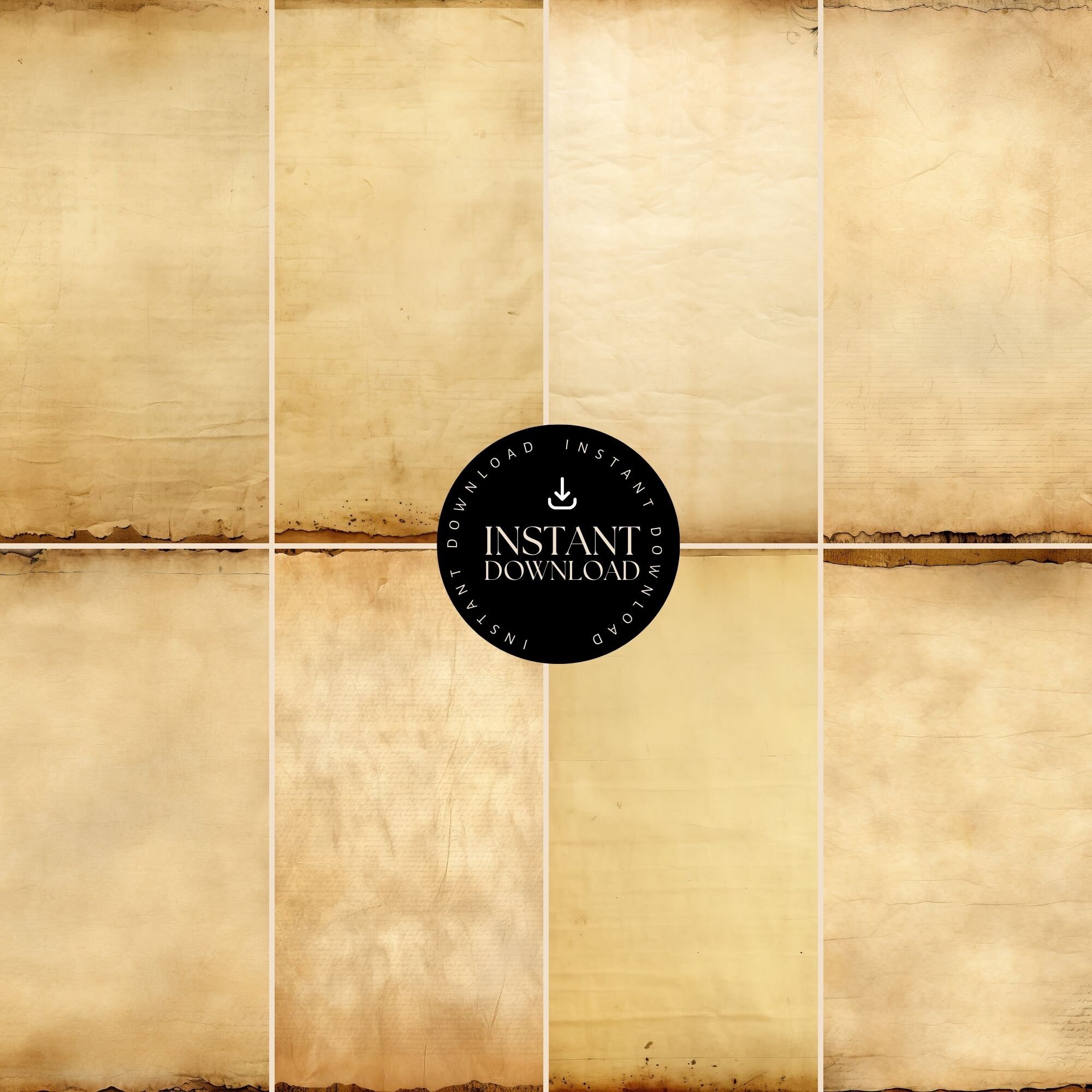 Square Vintage Digital Papers, INSTANT DOWNLOAD, Aged Papers, Torn Junk ...