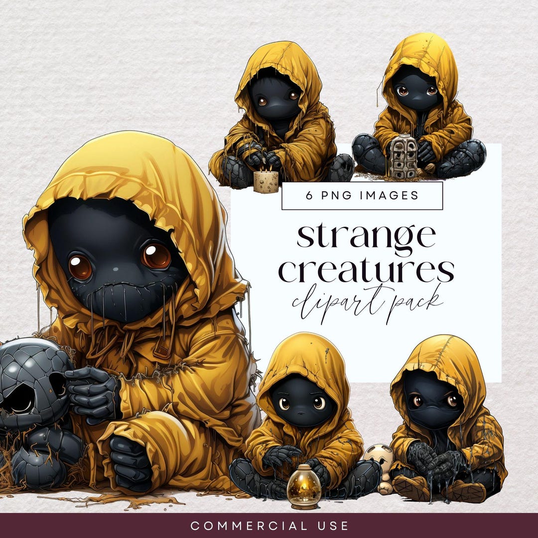 Peculiar Creature Clipart Bundle, Transparent PNG, Cute Monster Clip ...