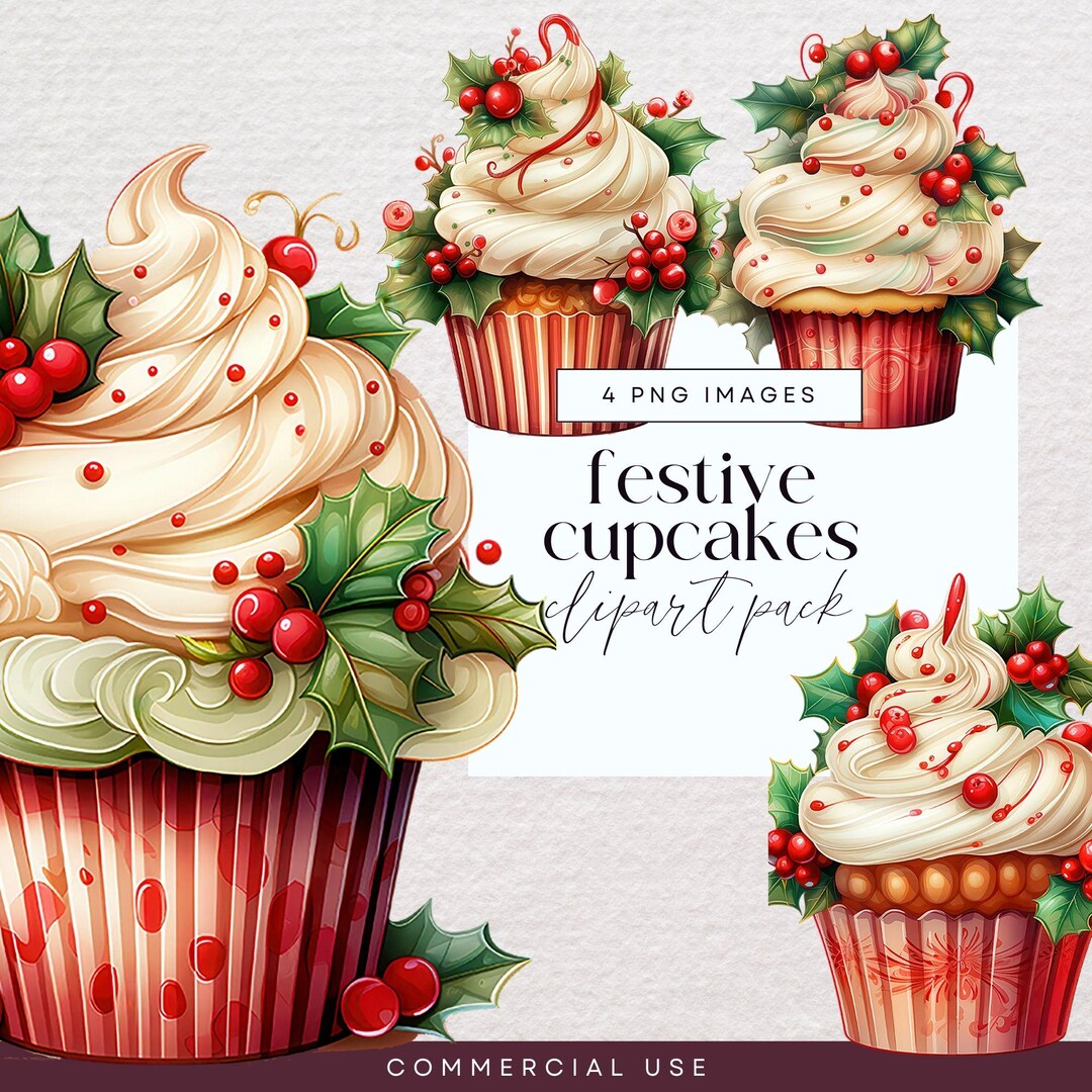 Christmas Cupcake Clipart, Transparent PNG, Holiday Party Invitation ...