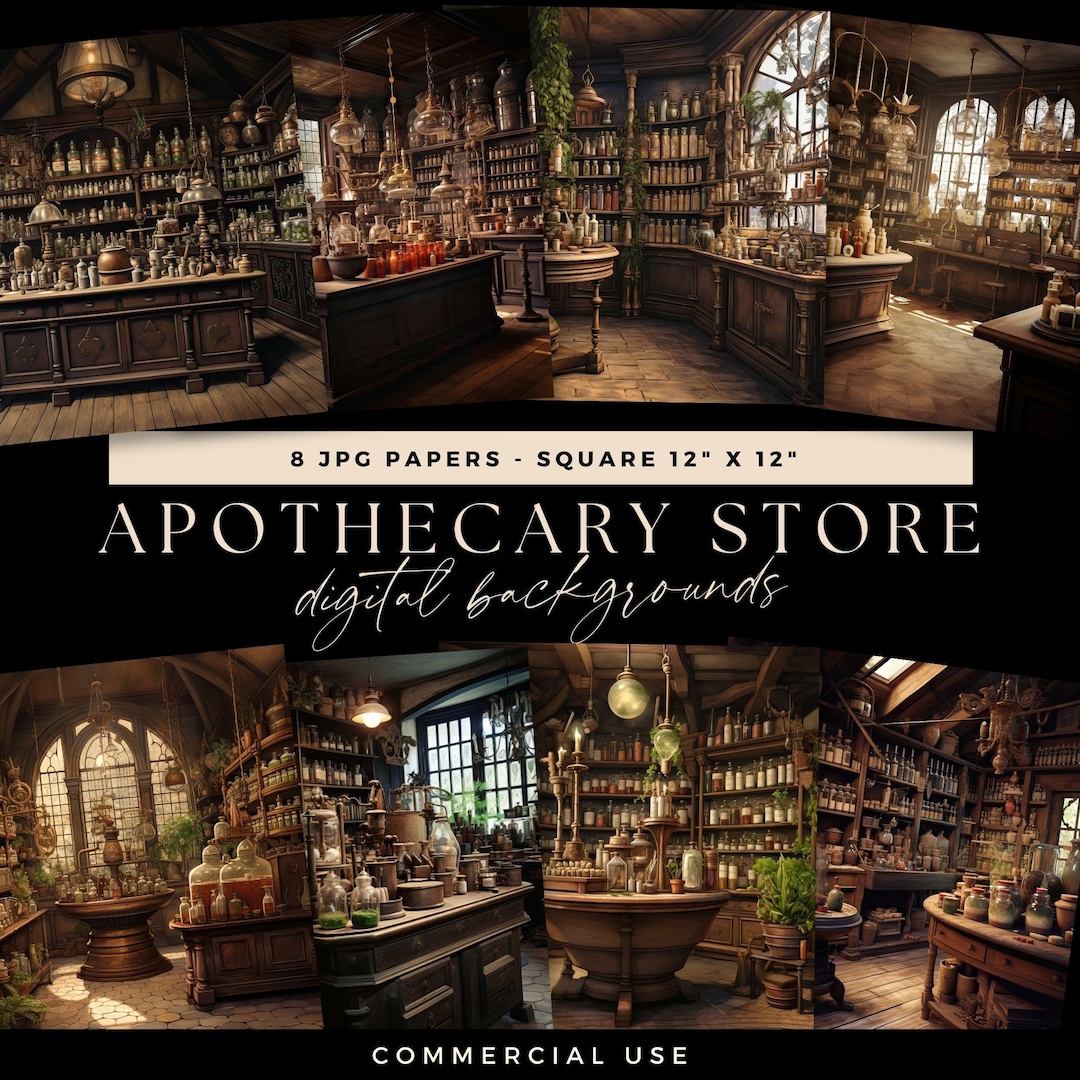 Apothecary Store, Vintage Potion Shop, Digital Background, Photoshop ...