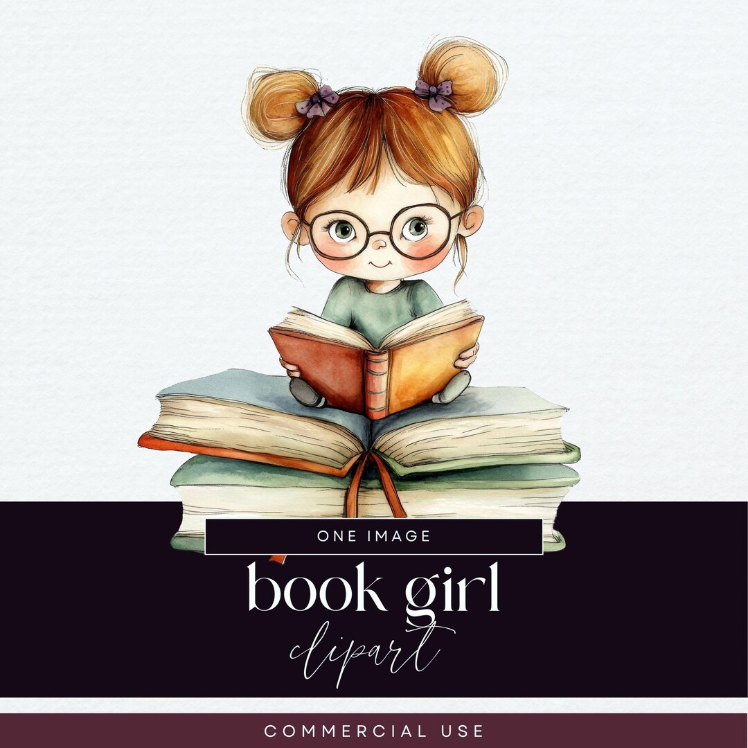 Girl Book Lover Clipart, Book Pile Clip Art, PNG, Book Stack ...