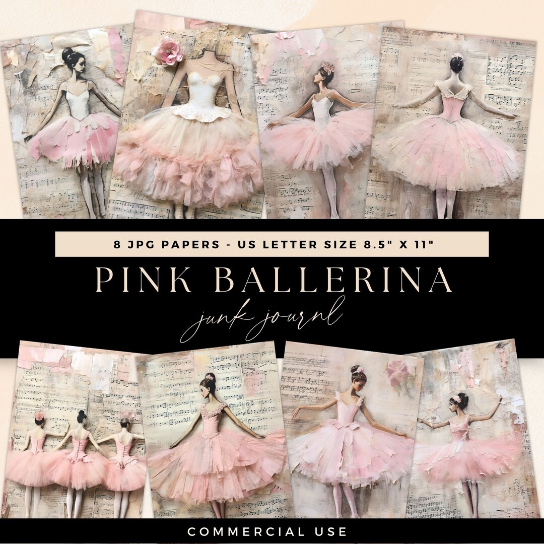 Ballerina Junk Journal, Vintage Dance Pages, Digital DOWNLOAD, Ballet ...