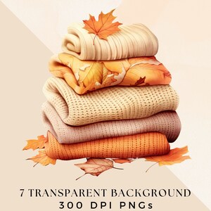 Fall Sweater Clipart Bundle, Autumn Leaves Sweater Clip Art ...