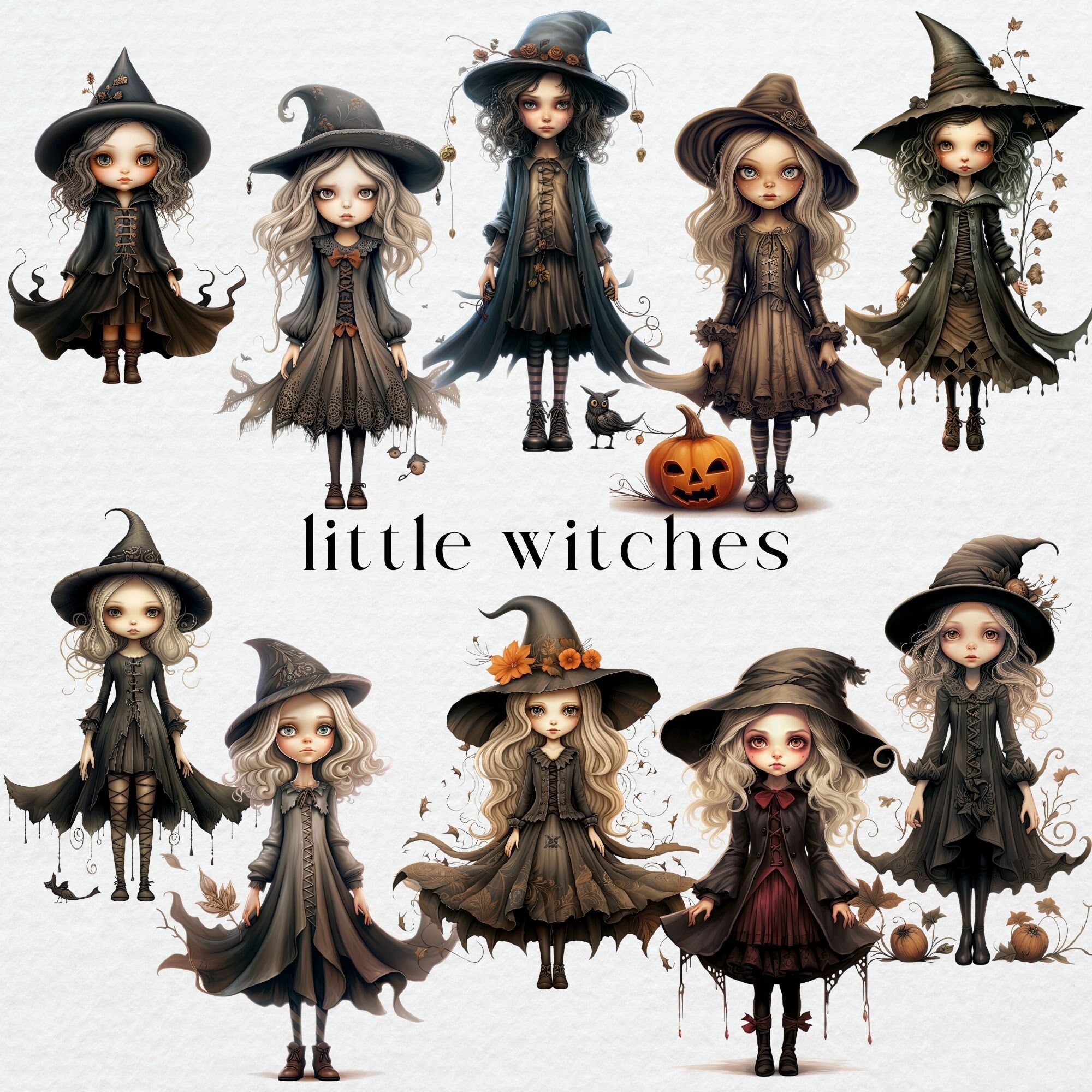 Little Witch Clipart, Transparent PNG, Witchcraft Clip Art, Magical ...