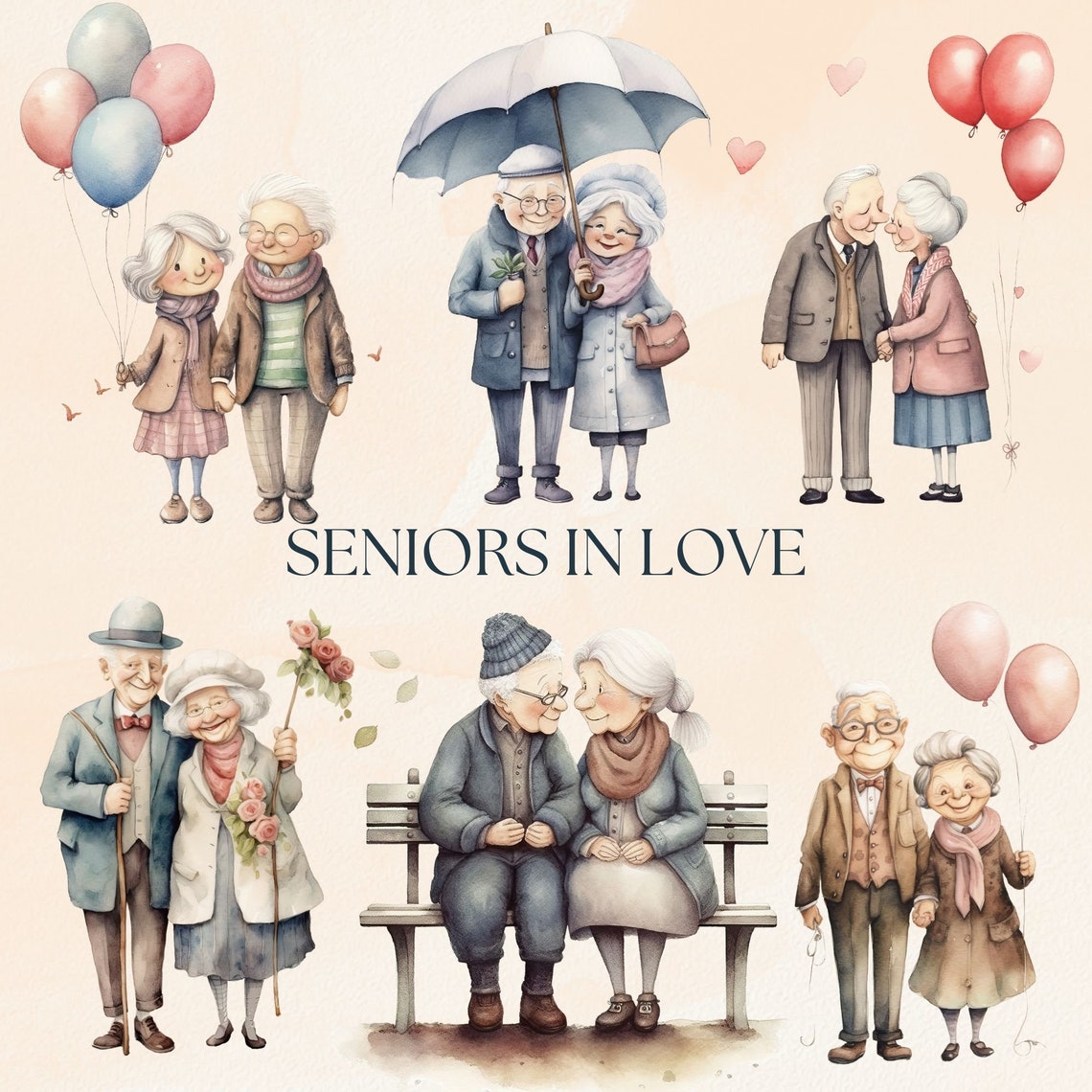 Senior Citizens Clipart, Funny Whimsical Old People Clip Art ...