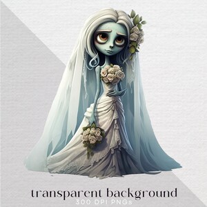 Zombie Bride Clipart, Transparent PNG, Creepy Clip Art, Spooky Junk ...