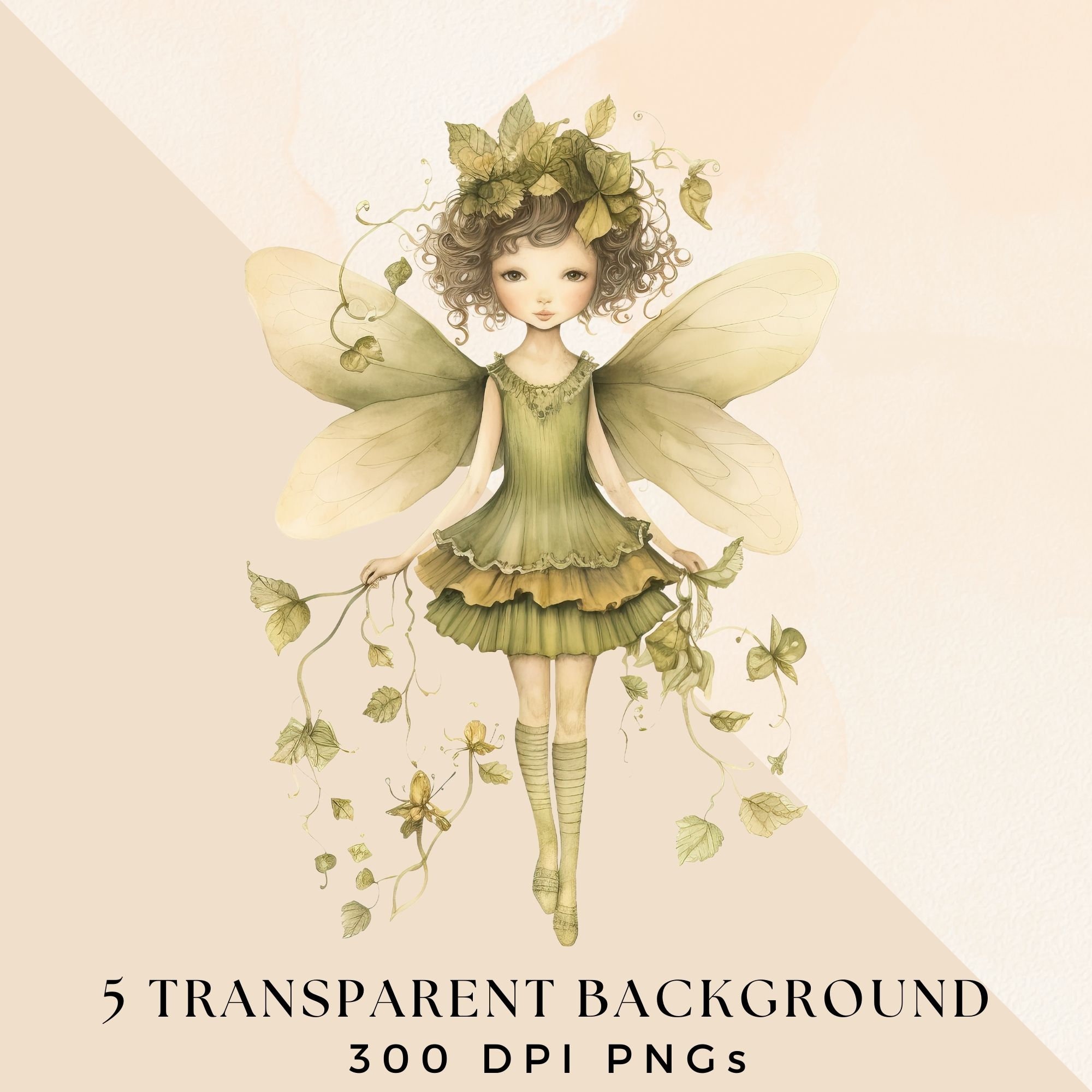 Forest Fairies Clipart Pack, Commercial Use PNG Clip Art, Cute Forest ...