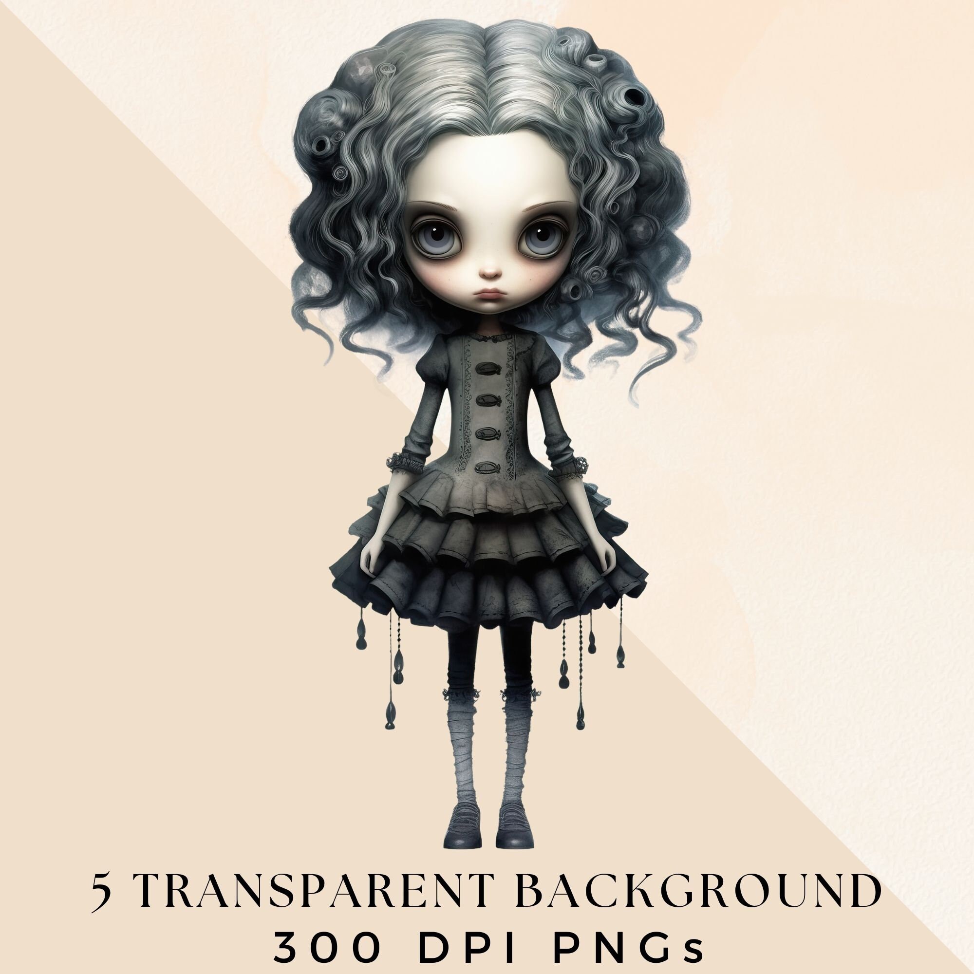 Goth Girl Clipart Transparent PNG Gothic Watercolor Paper - Etsy UK