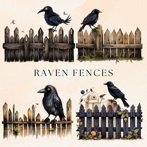 Whimsical Raven Clipart Bundle, Transparent PNG, Gothic Blackbird Art ...