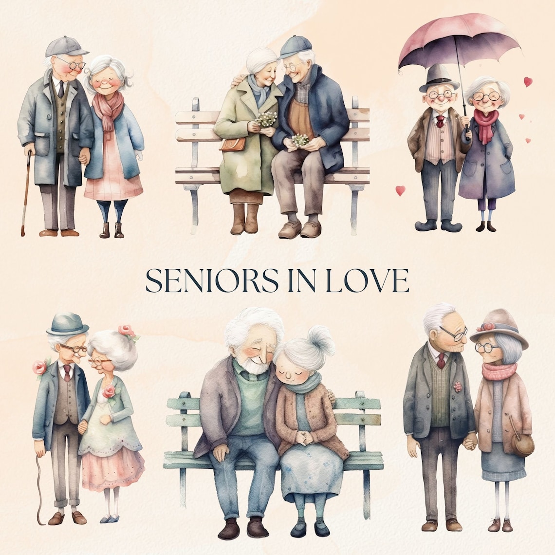 Senior Citizens Clipart, Funny Whimsical Old People Clip Art ...