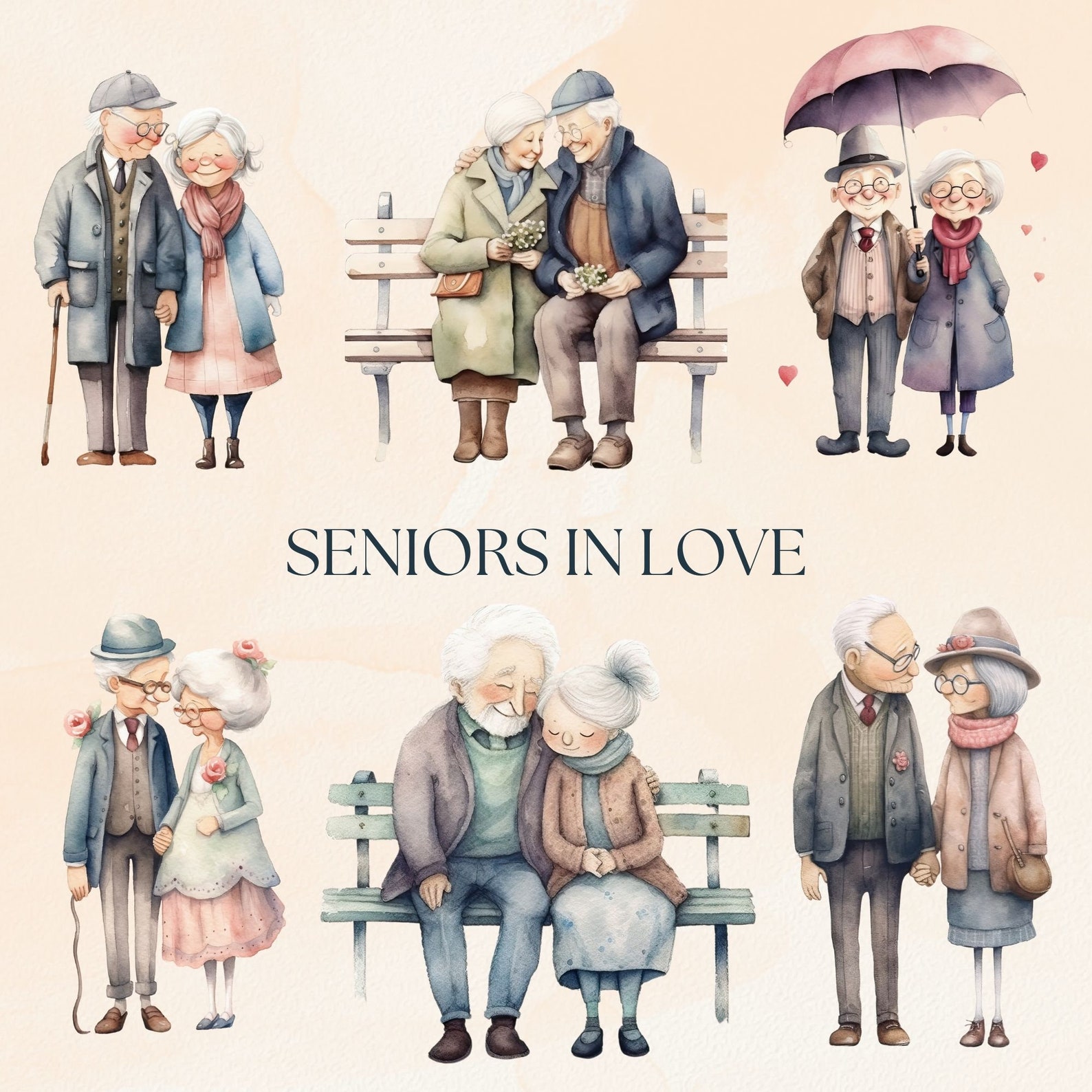 Senior Citizens Clipart, Funny Whimsical Old People Clip Art ...