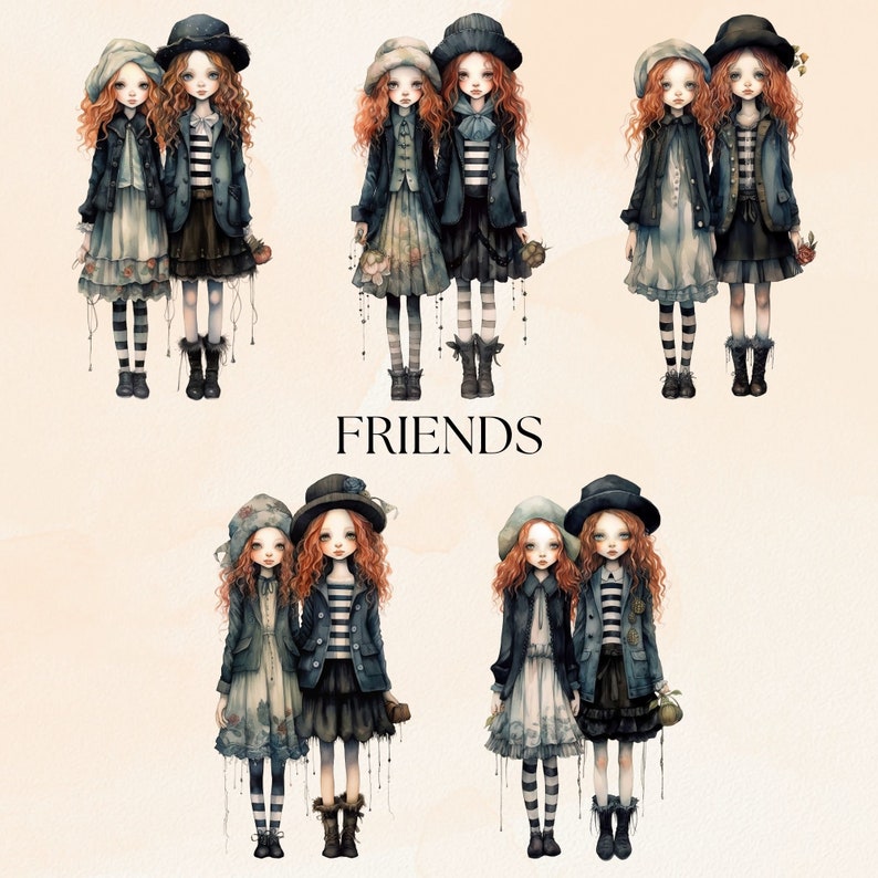 Best Friend Clipart Pack Friends Clip Art Transparent Pngs - Etsy