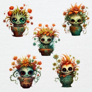 Creepy Halloween Plants Clipart, Transparent PNG, Gothic Party ...
